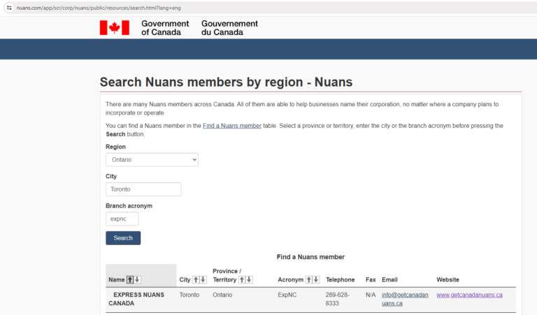 Nuans Report - Express NUANS CANADA